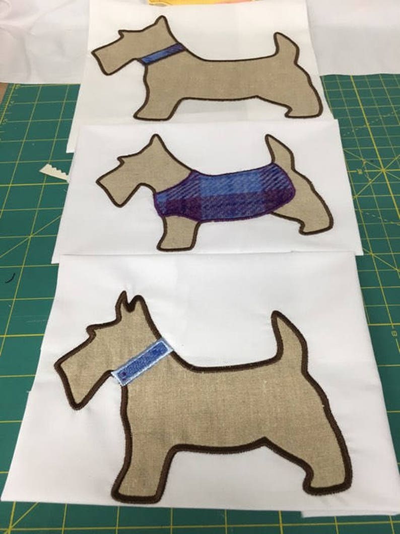 Machine Embroidery Pattern Bundle of Scottie Dog Applique. 3 | Etsy