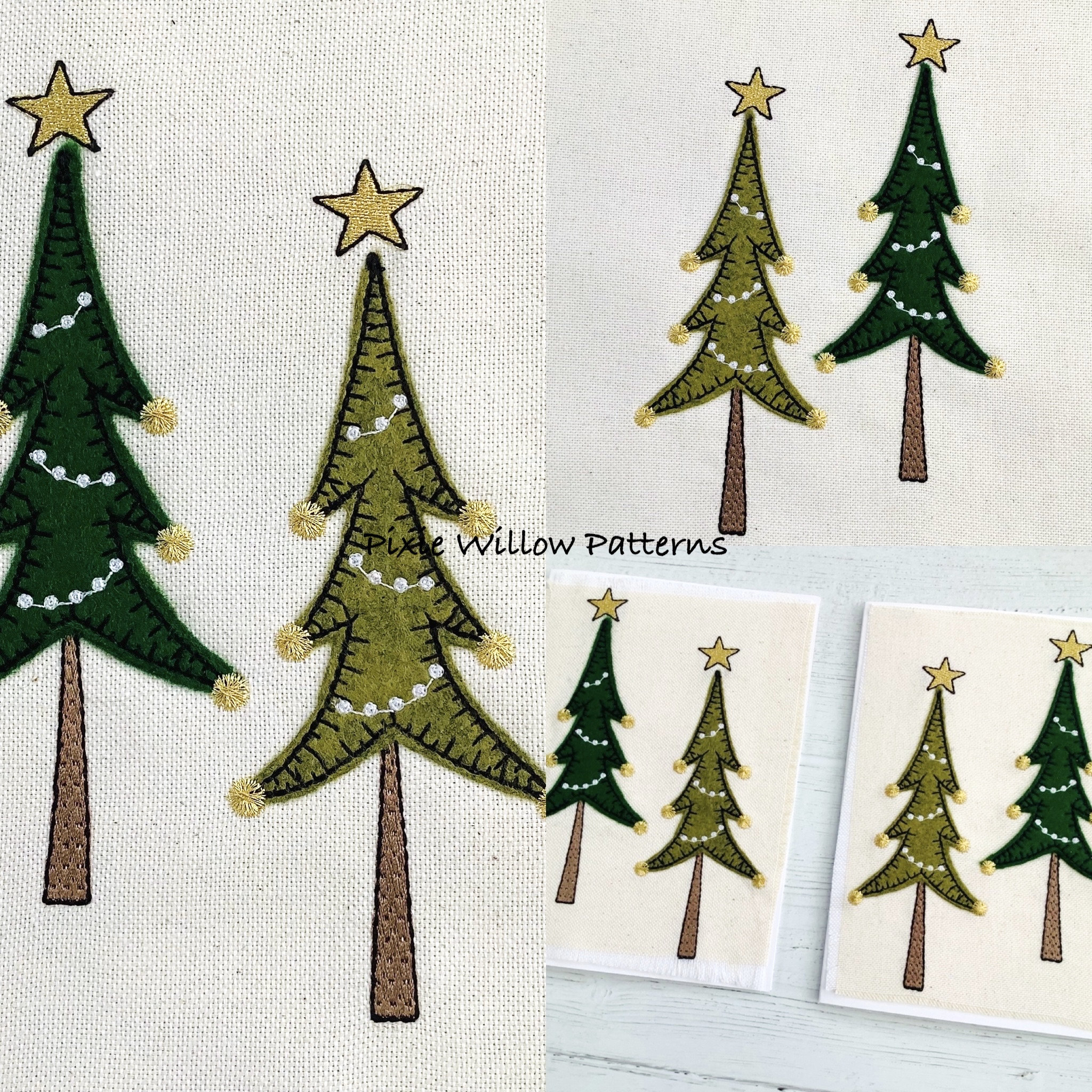 Christmas Tree Applique Design. Machine Embroidery Pattern for 5x7 ...