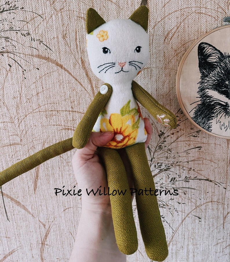 ITH Cat Stuffie. in the Hoop Cat. Machine Embroidery Pattern - Etsy UK