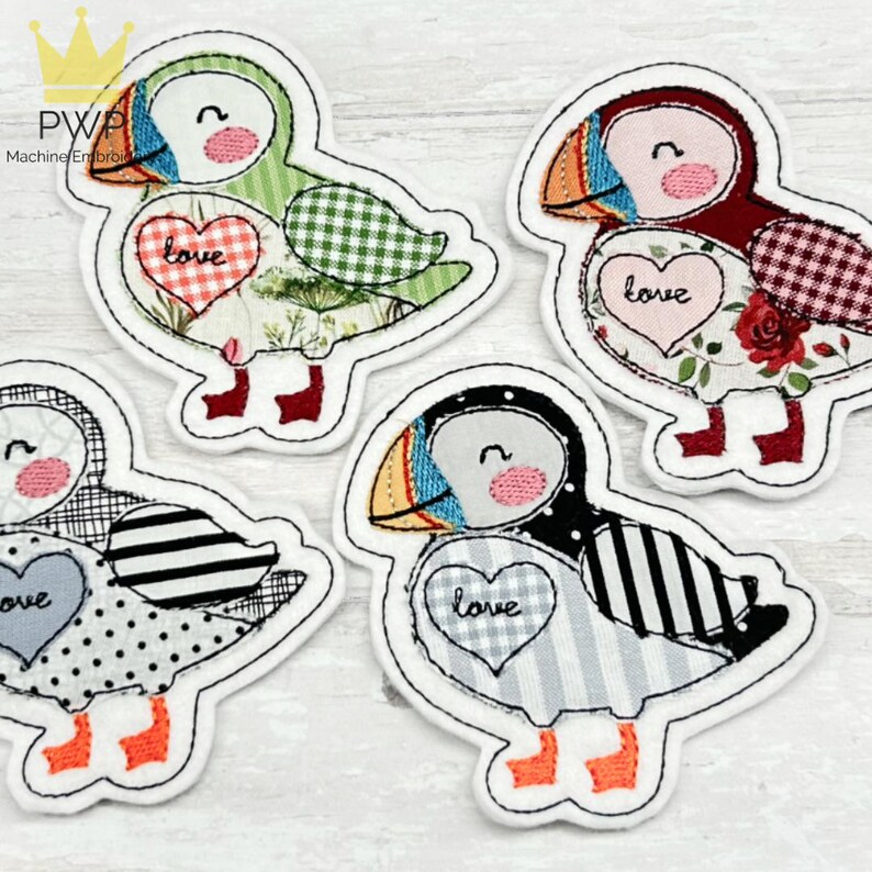 ITH Puffin Applique. Machine Embroidery Pattern for 4x4 and 6x10 Hoops ...