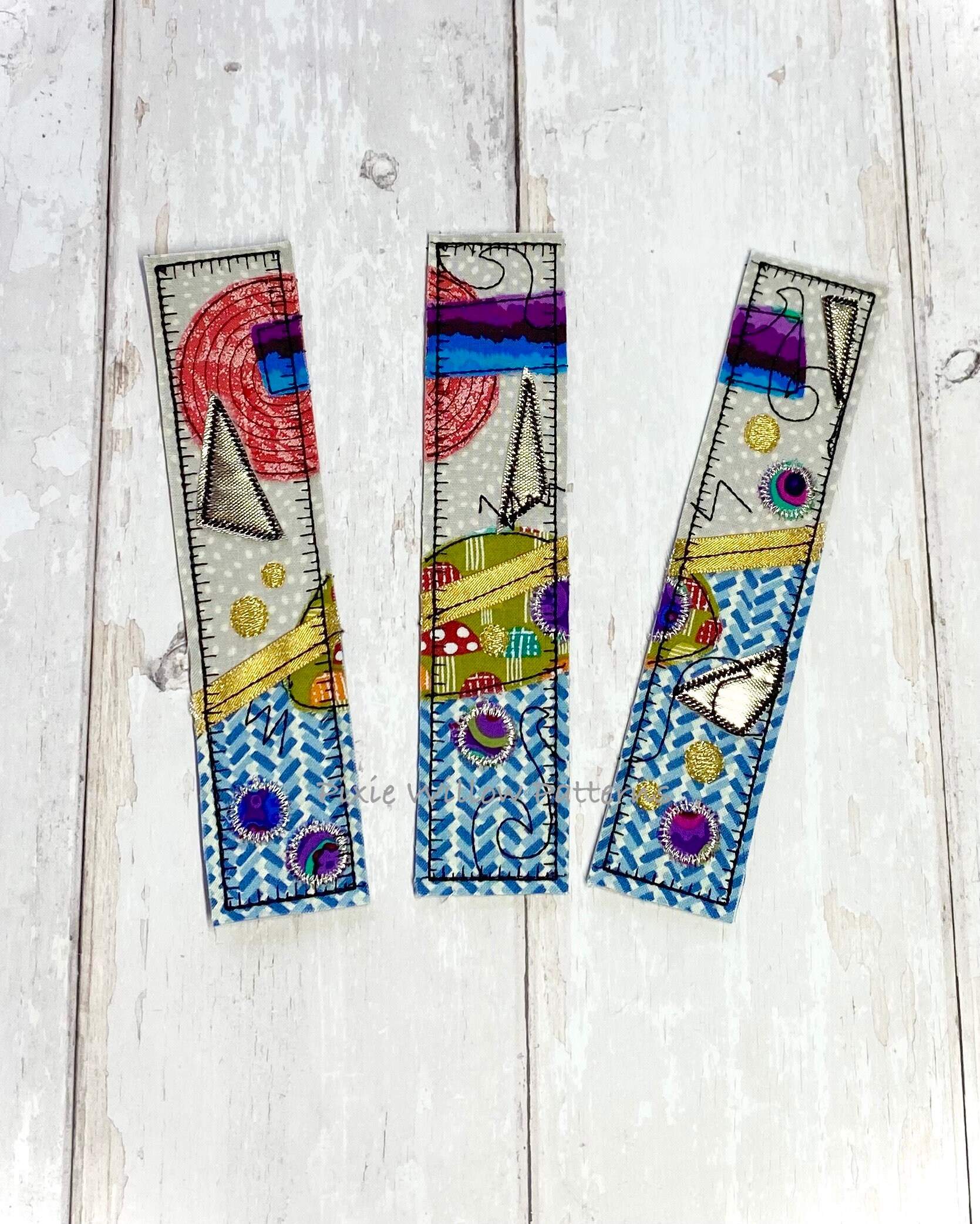 ITH Scrappy Bookmarks. 3 Collage Abstract Bookmarks Made in - Etsy UK