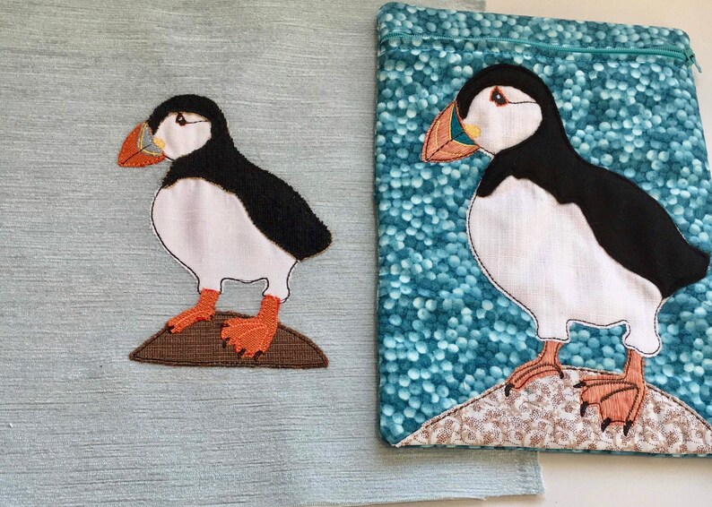 ITH Raw Edge Applique Puffin Machine Embroidery Pattern by | Etsy