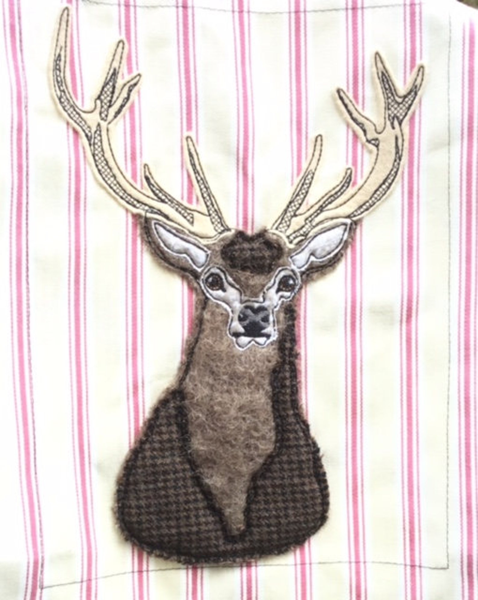 ITH Stag Machine Embroidery Design Raw Edge Appliqué Pattern - Etsy UK