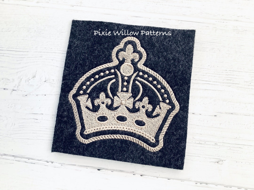 Royal Crown Embroidery Design: Machine Embroidery Pattern (for 4x4, 5x7 ...