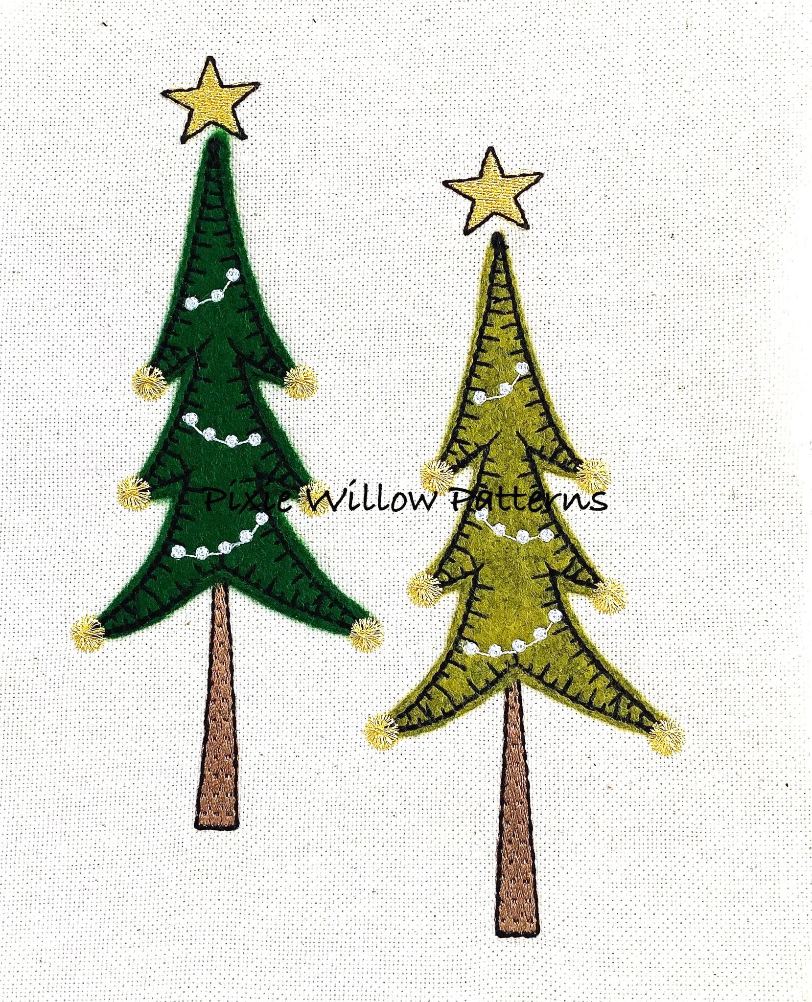 Christmas Tree Applique Design. Machine Embroidery Pattern for - Etsy