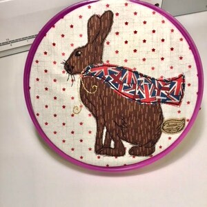ITH Raw Edge Applique Hare Machine Embroidery Designs 5x7, 8x8 & 9x12 ...