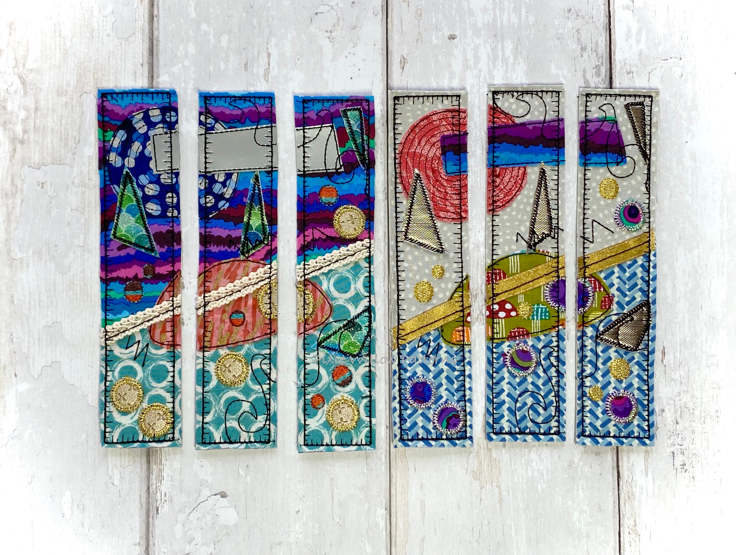 ITH Scrappy Bookmarks. 3 Collage Abstract Bookmarks Made in - Etsy UK