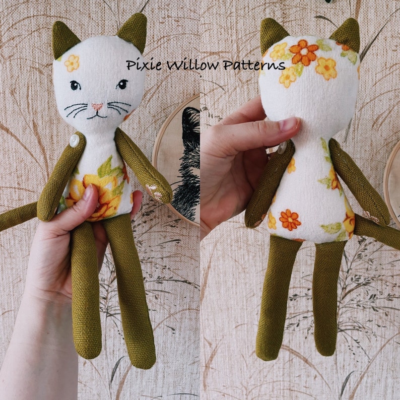 ITH Cat Stuffie: Machine Embroidery Pattern (for 5x7, 6x10, 7x12, 9x12 ...