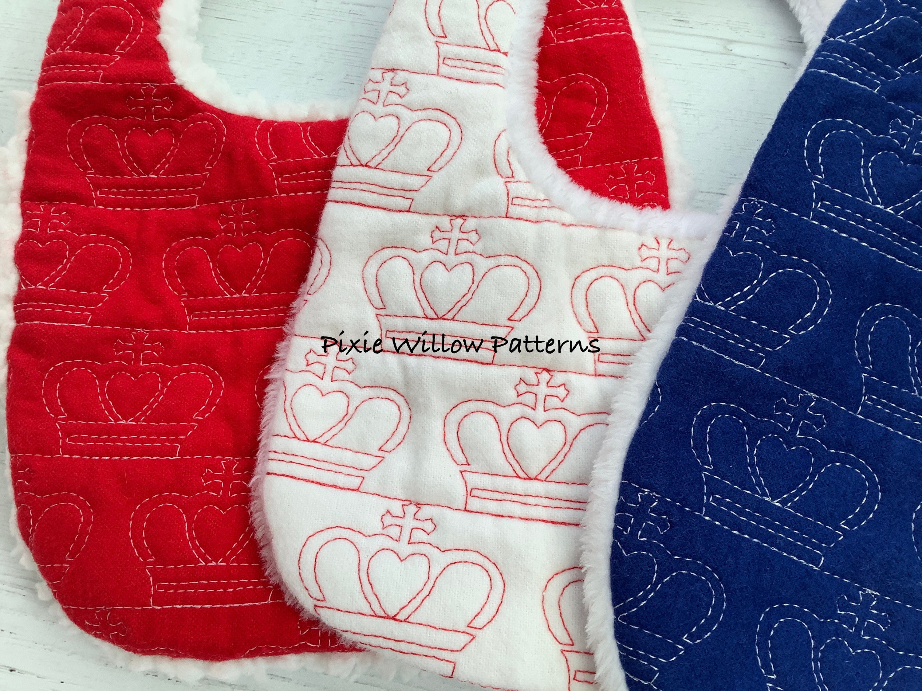 ITH Bib Pattern With Crown Quilting. in the Hoop Bib Design - Etsy