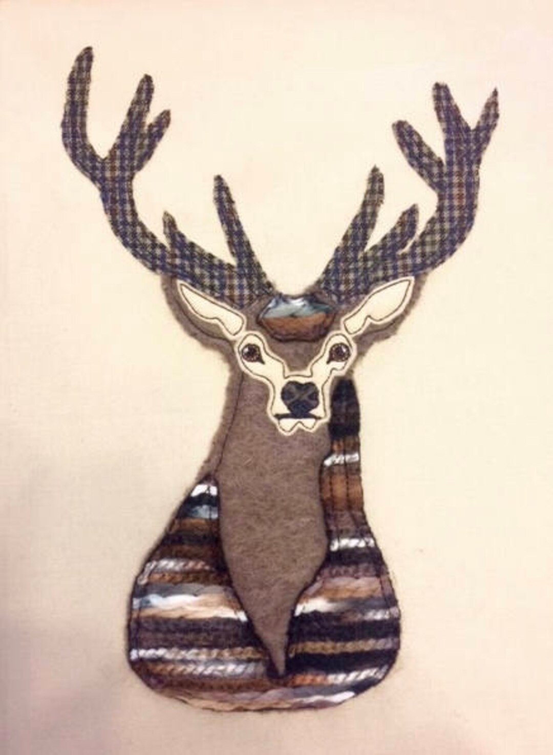 ITH Stag Machine Embroidery Design, Raw Edge Appliqué Pattern, Like ...