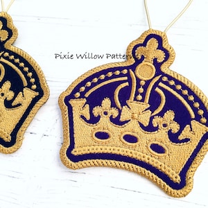 In the Hoop Crown Embroidery Design for 4x4 Hoops. Embroidery Machine ...