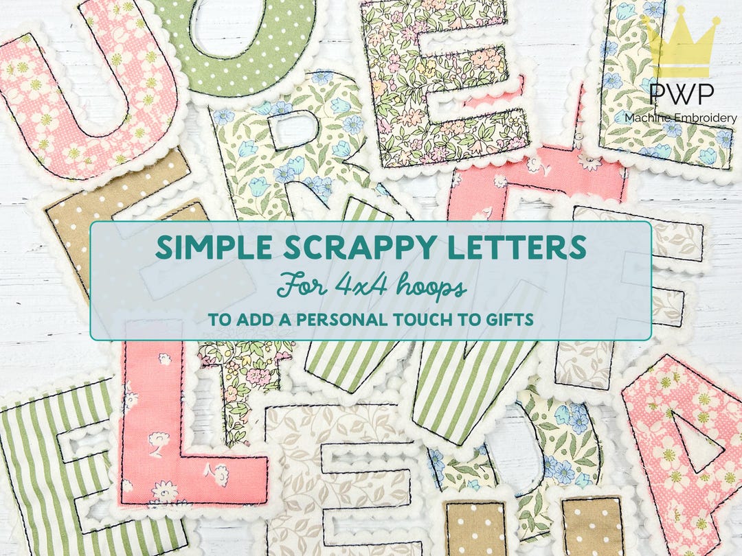 Complete Alphabet. Simple Scrappy Letters for 4x4 Hoops. Machine ...