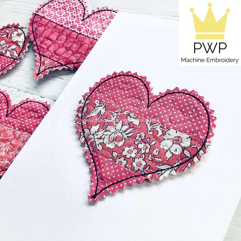 Quilted Blocks With Cookie Cutter Hearts. ITH Machine Embroidery ...
