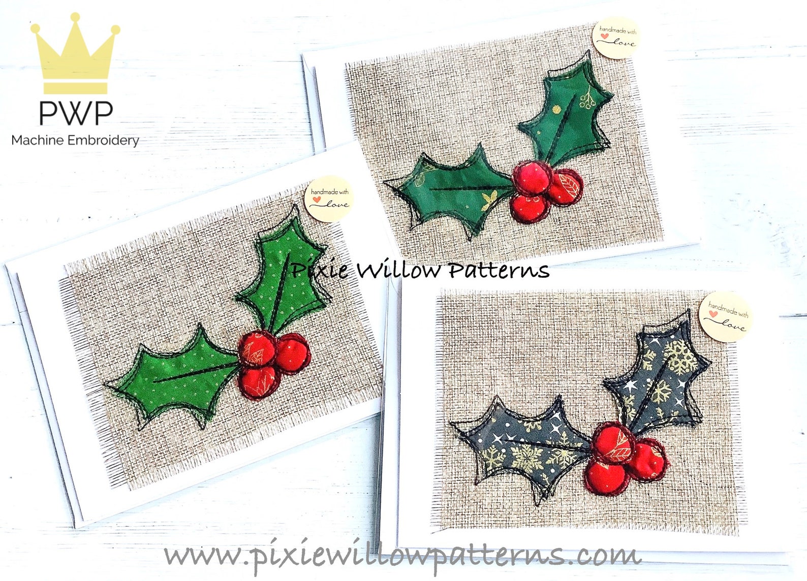Holly Applique Pattern: Machine Embroidery Design for 5x7 Hoops - Etsy