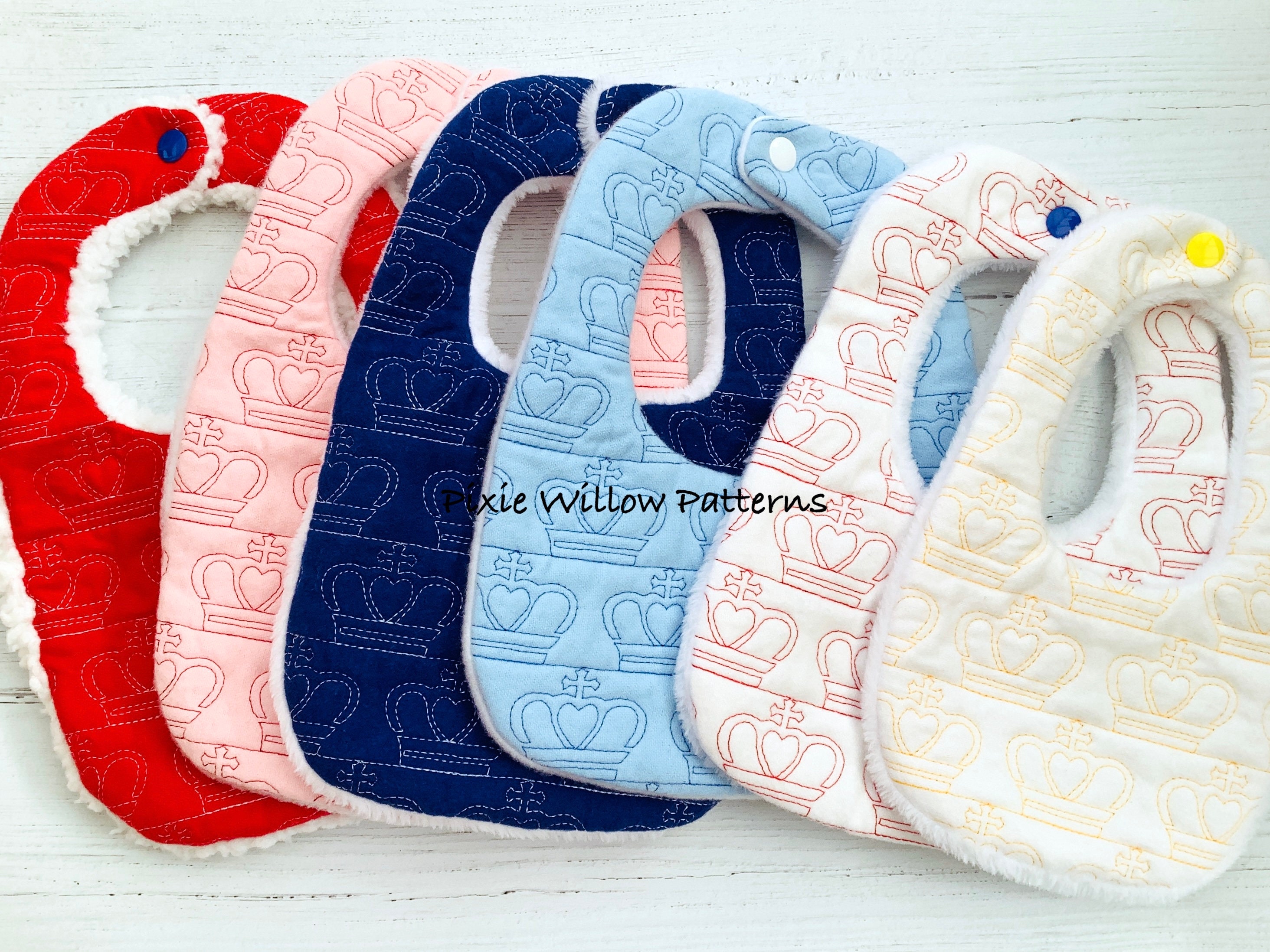 ITH Bib Pattern With Crown Quilting. in the Hoop Bib Design - Etsy