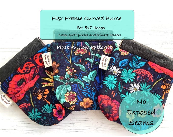 Purple Batik Style Fabric Change Purse for Women, 3 Section Vegan ...