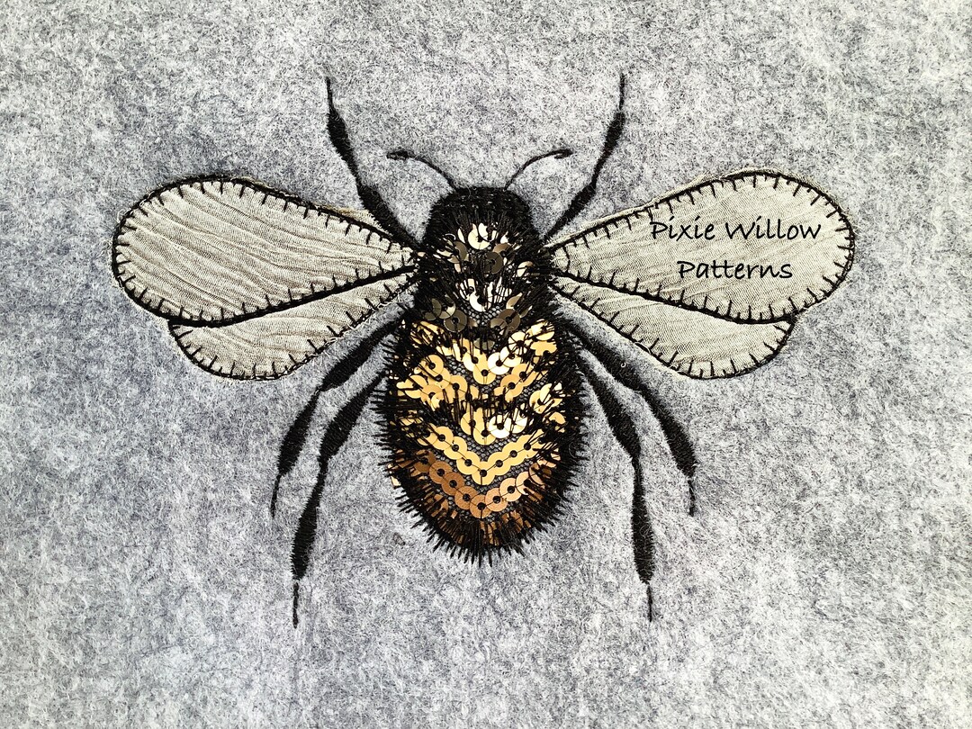 In the Hoop Bee Applique Pattern. ITH Embroidery Machine Applique Design. - Etsy