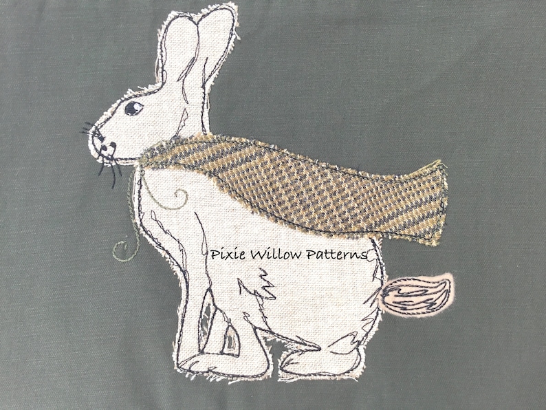 ITH Raw Edge Applique Hare Machine Embroidery Designs 5x7 8x8 - Etsy UK