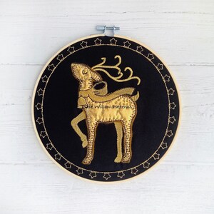 ITH Reindeer Applique Design With Star Motif Frame. in the Hoop Machine ...