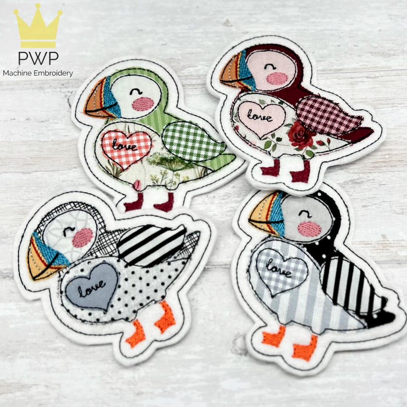 ITH Puffin Applique. Machine Embroidery Pattern for 4x4 and 6x10 Hoops ...