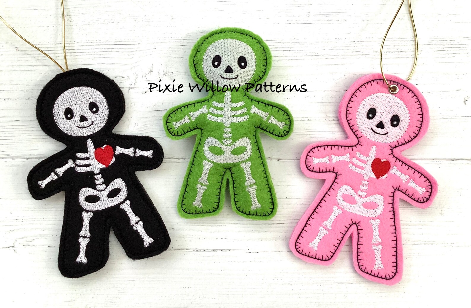 ITH Little Stuffed Skeleton Pattern. Halloween Machine Embroidery ...