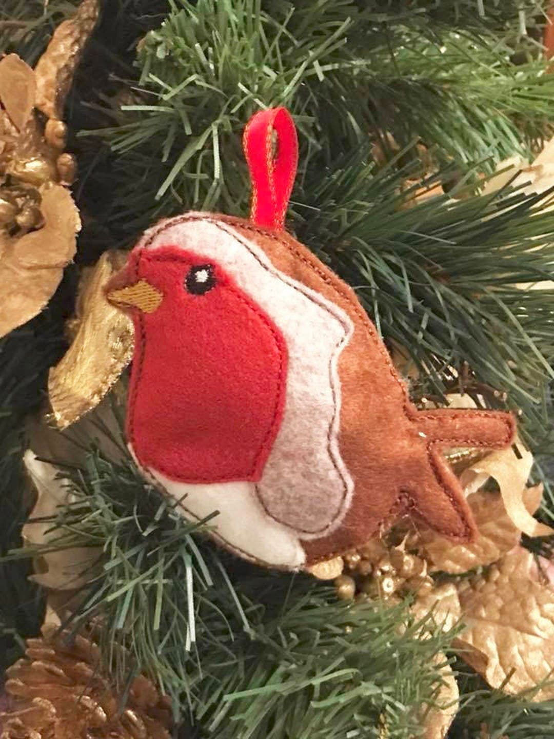 In the Hoop Christmas Robin Hanging Decoration Pattern. ITH Machine ...