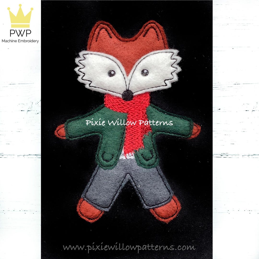 Fox Applique Design. Machine Embroidery Fox Applique Pattern for 5x7 ...