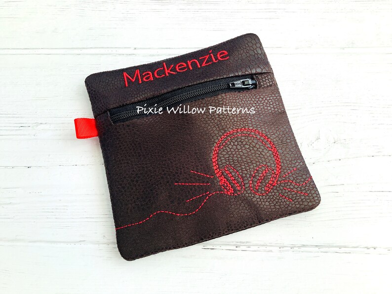 In the Hoop Earbud Pouch Pattern. ITH Machine Embroidery - Etsy