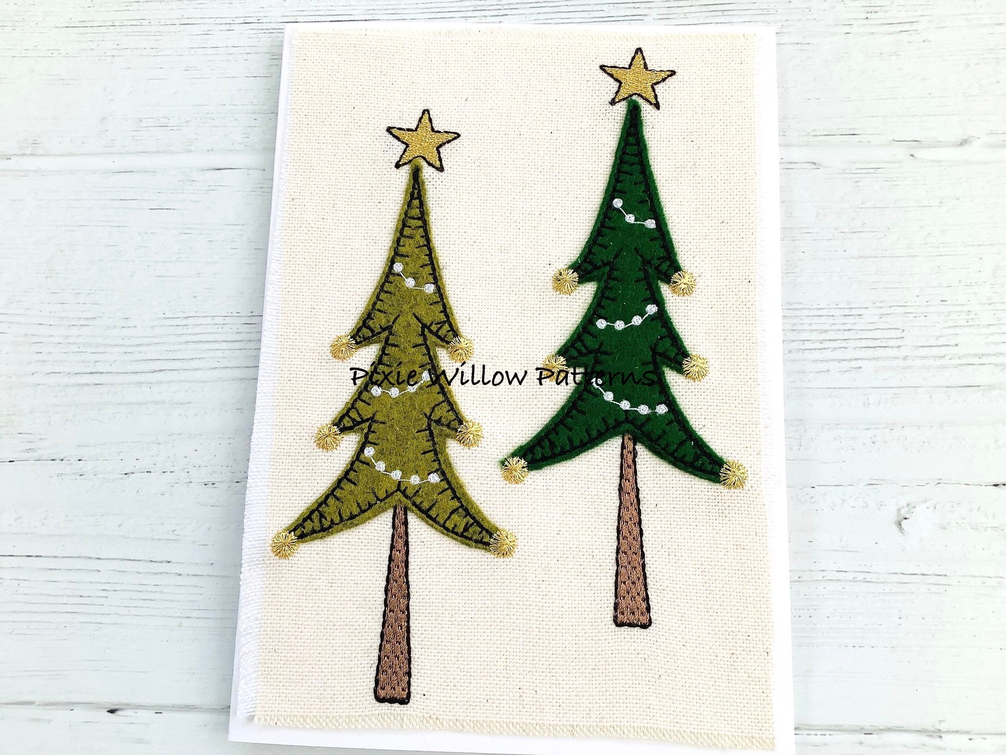 Christmas Tree Applique Design. Machine Embroidery Pattern for 5x7 ...