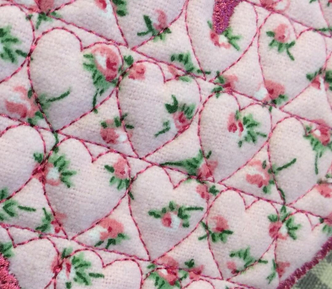 ITH Continuous Machine Embroidery Heart Pattern Quilting Blocks - 4x4 ...