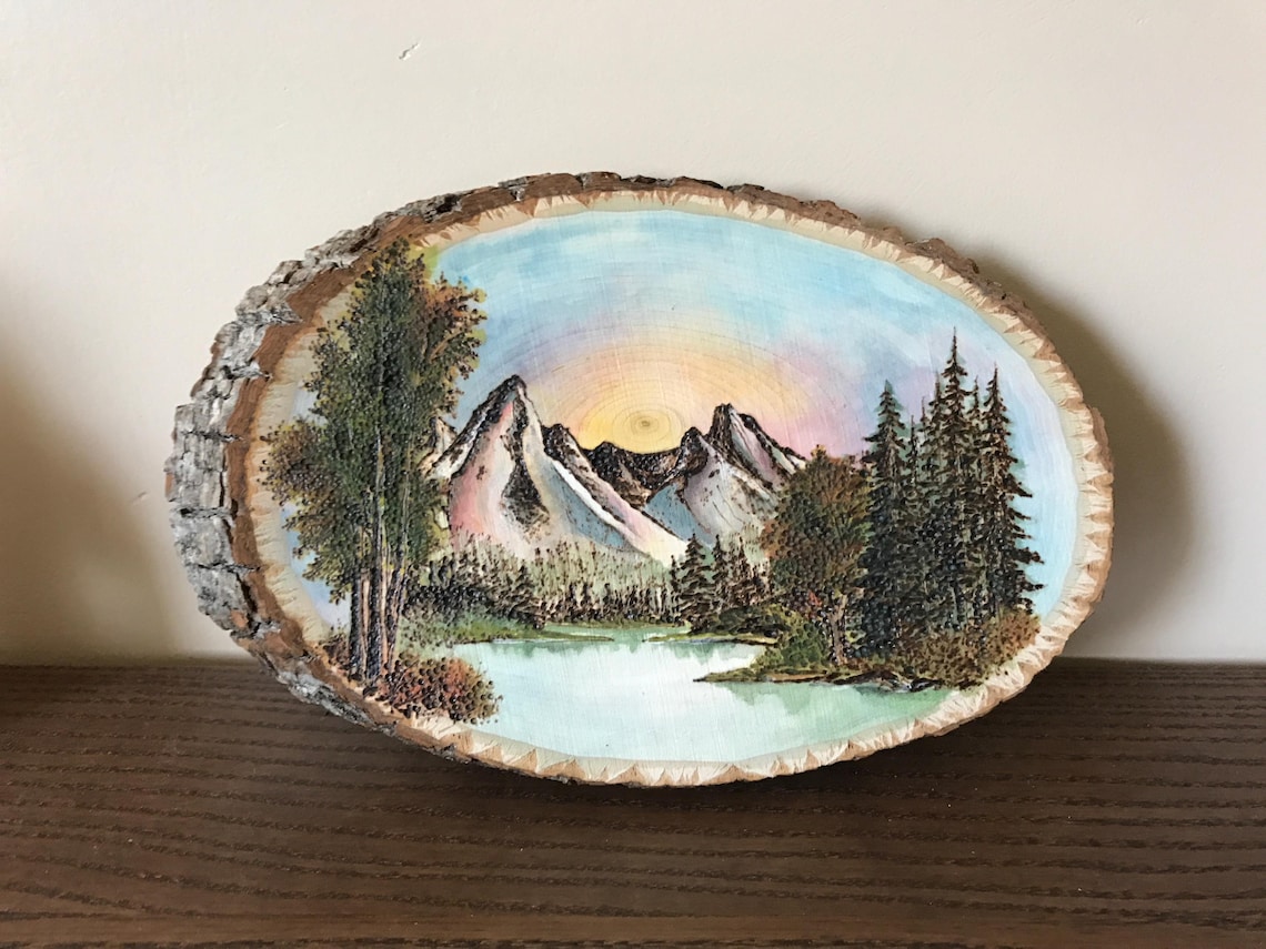 Handburned Custom Pyrography Woodburning Piece on Wood (COLOR) W/ Paint ...