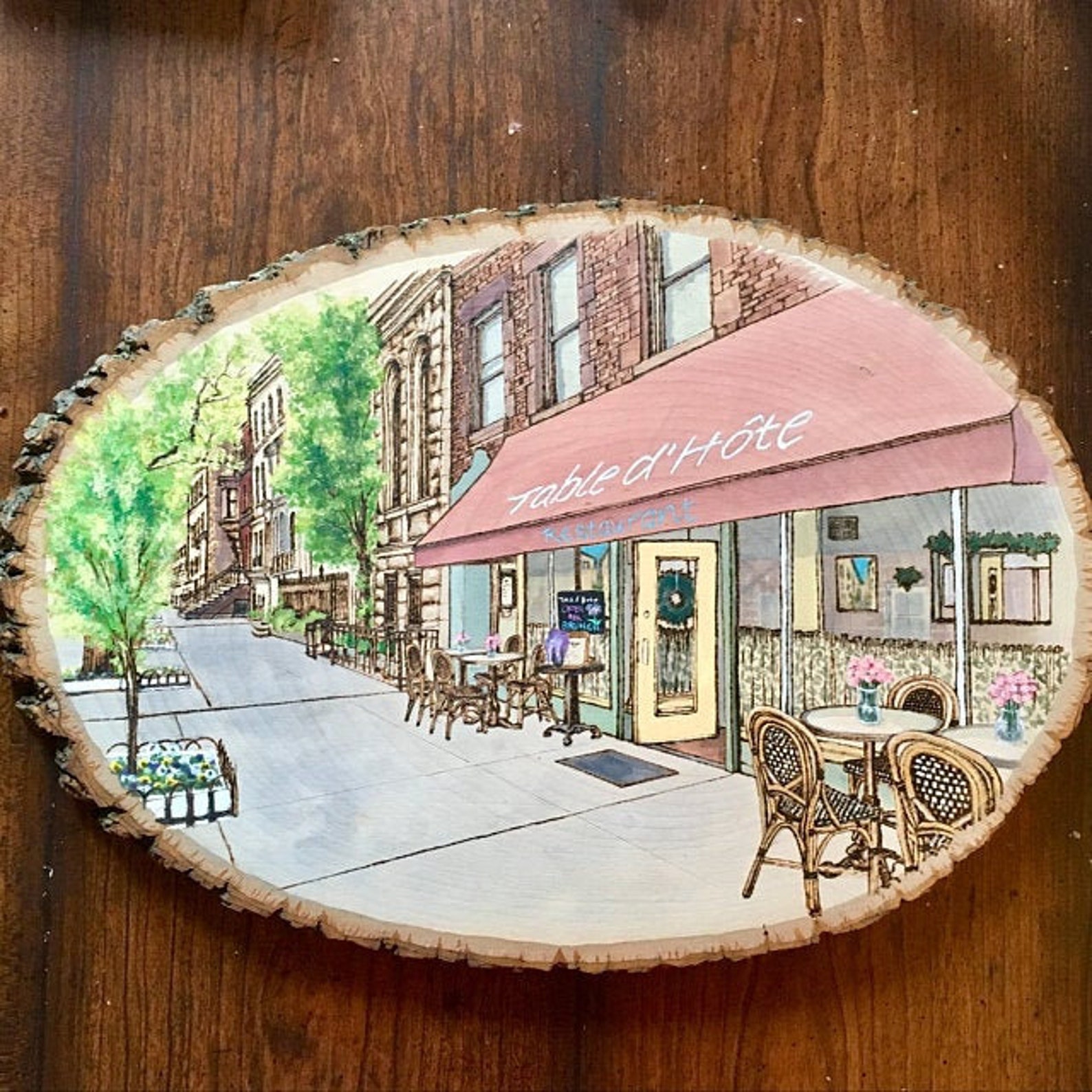 Handburned Custom Pyrography Woodburning Piece on Wood (COLOR) W/ Paint ...