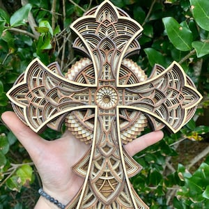 Multi-layered Laser Cut Wall Decor Wooden Cross - Etsy