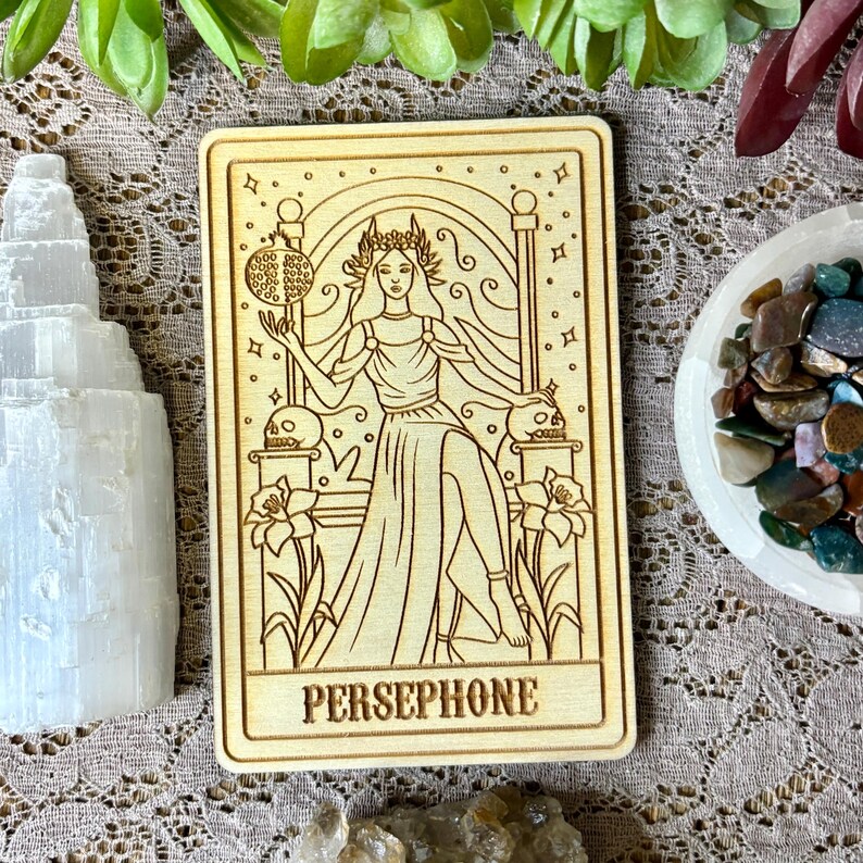 Persephone Deity Card | Altar Decor | Deity Wall Art | Tarot Themed ...
