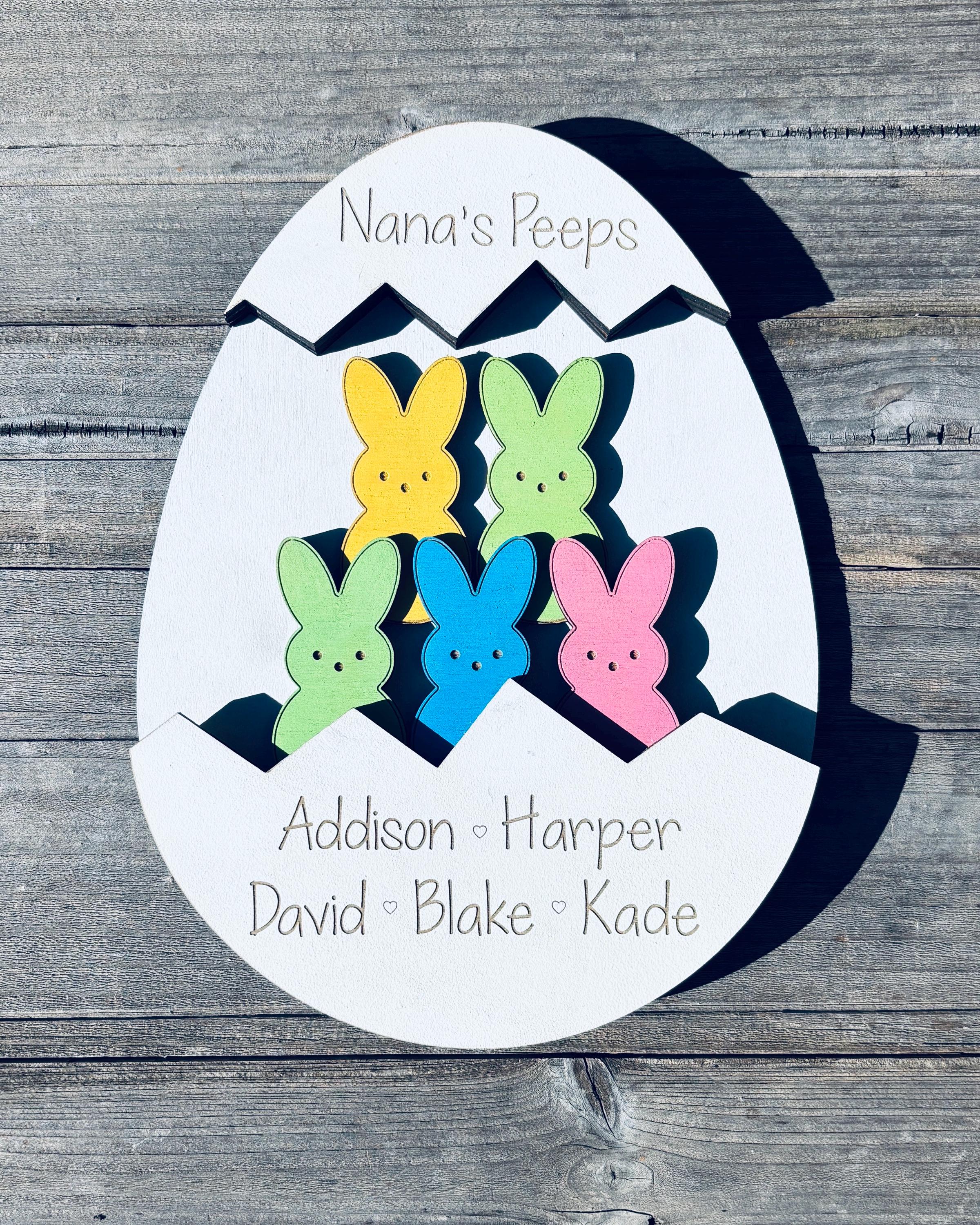 Easter Bunny Peeps Sign | Our Peeps | Nana's Peeps | Custom Easter ...
