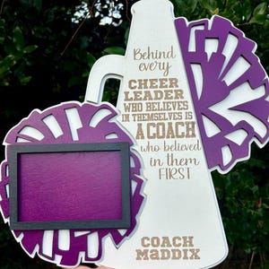 Custom Cheer Coach Photo Frame | Personalized Cheer Wall Hanging ...