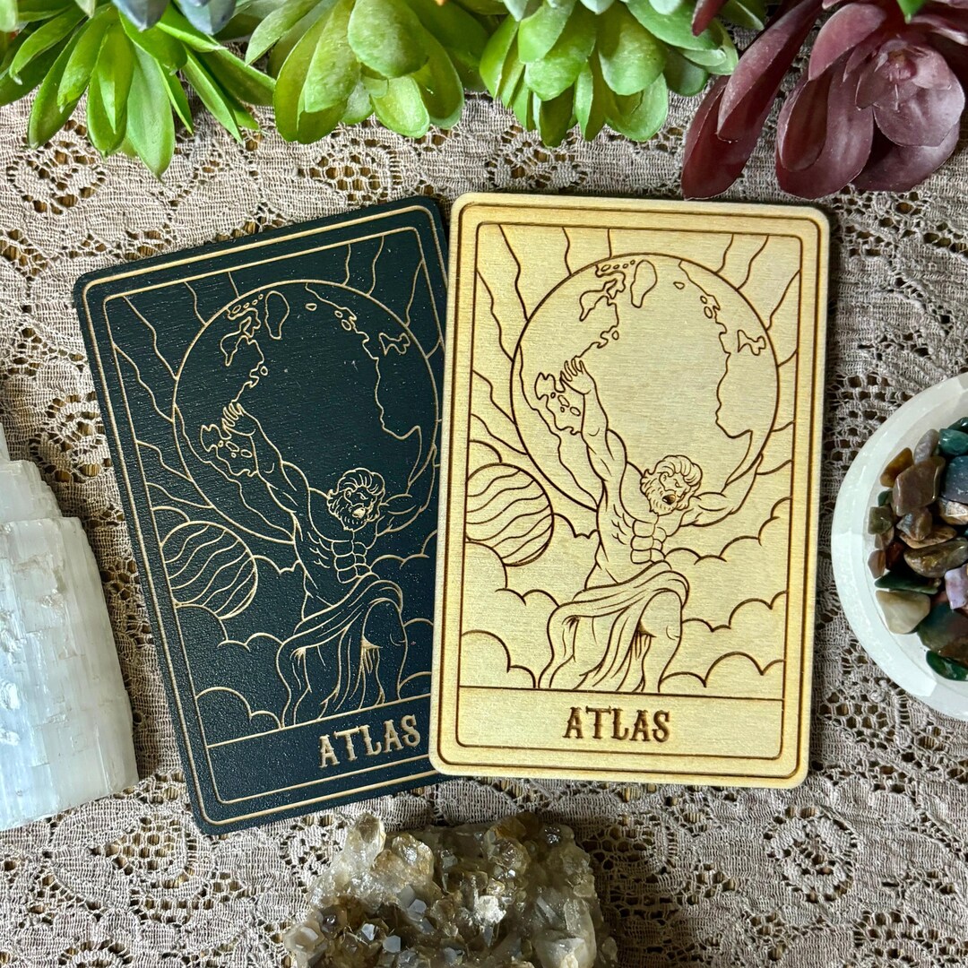 Atlas Deity Card | Altar Decor | Deity Wall Art | Tarot Themed Shelf ...