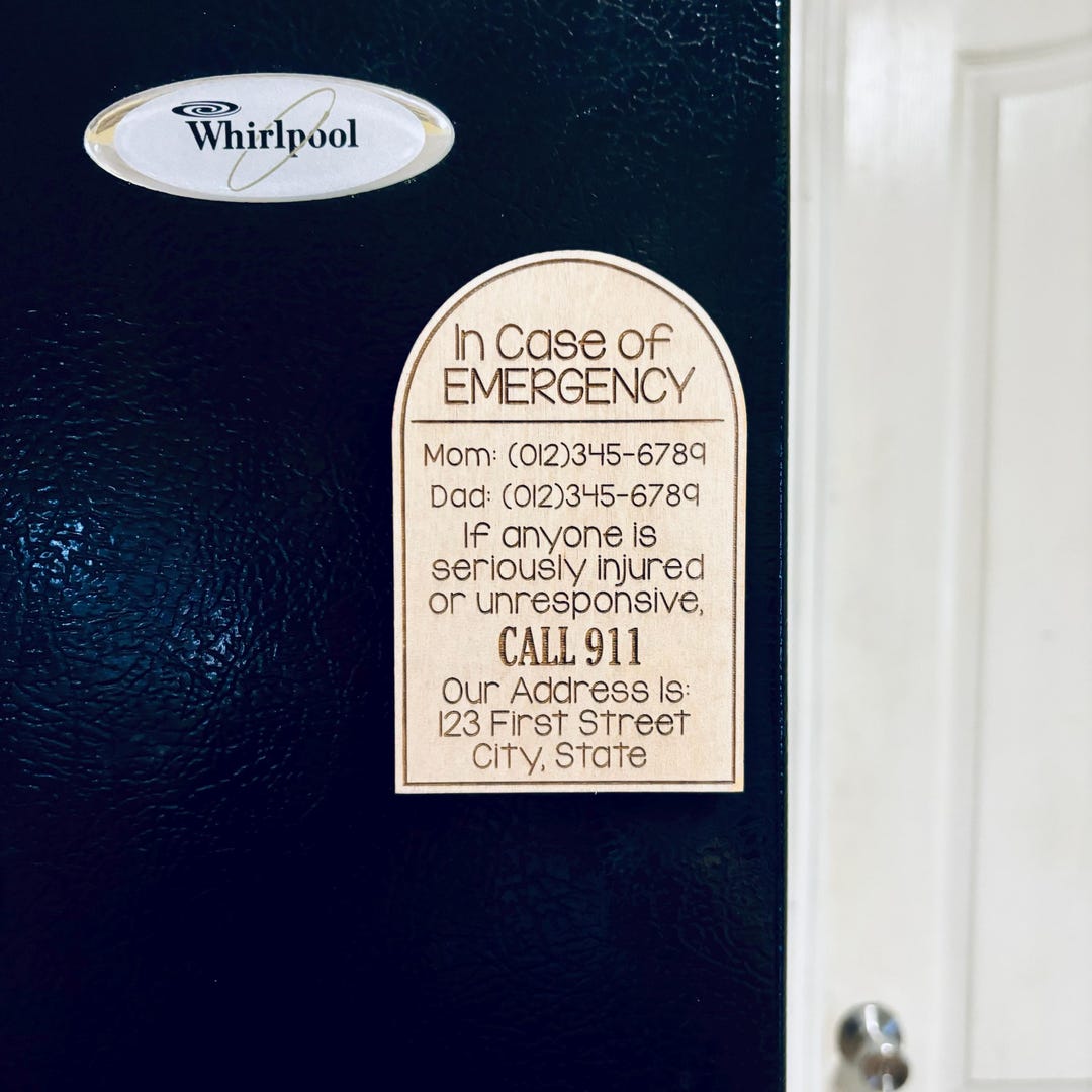 Babysitter & Visitor Emergency Contact Refrigerator Magnet | Child ...