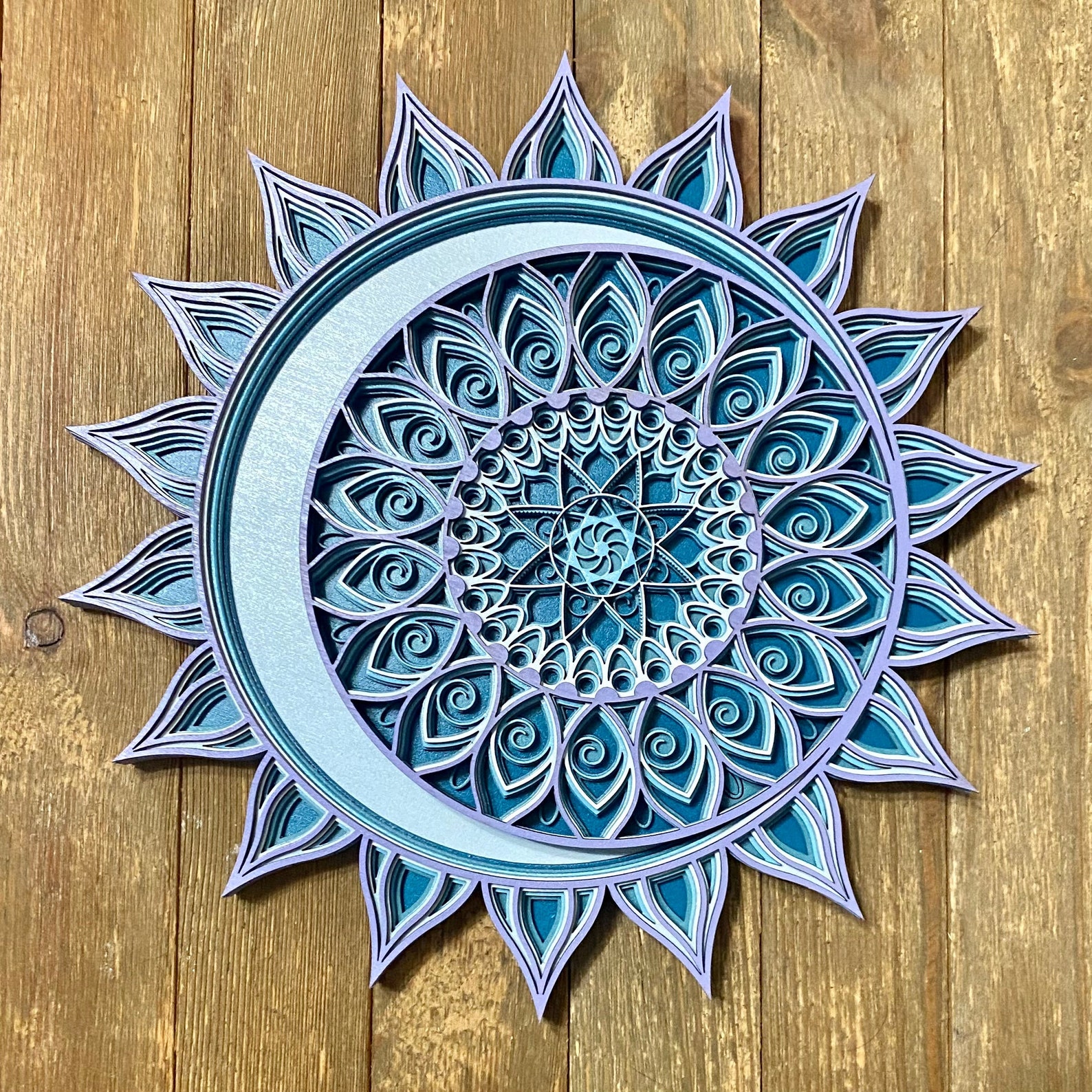 Multi-layered Laser Cut Wall Decor Wooden Sun and Moon Eclipse - Etsy