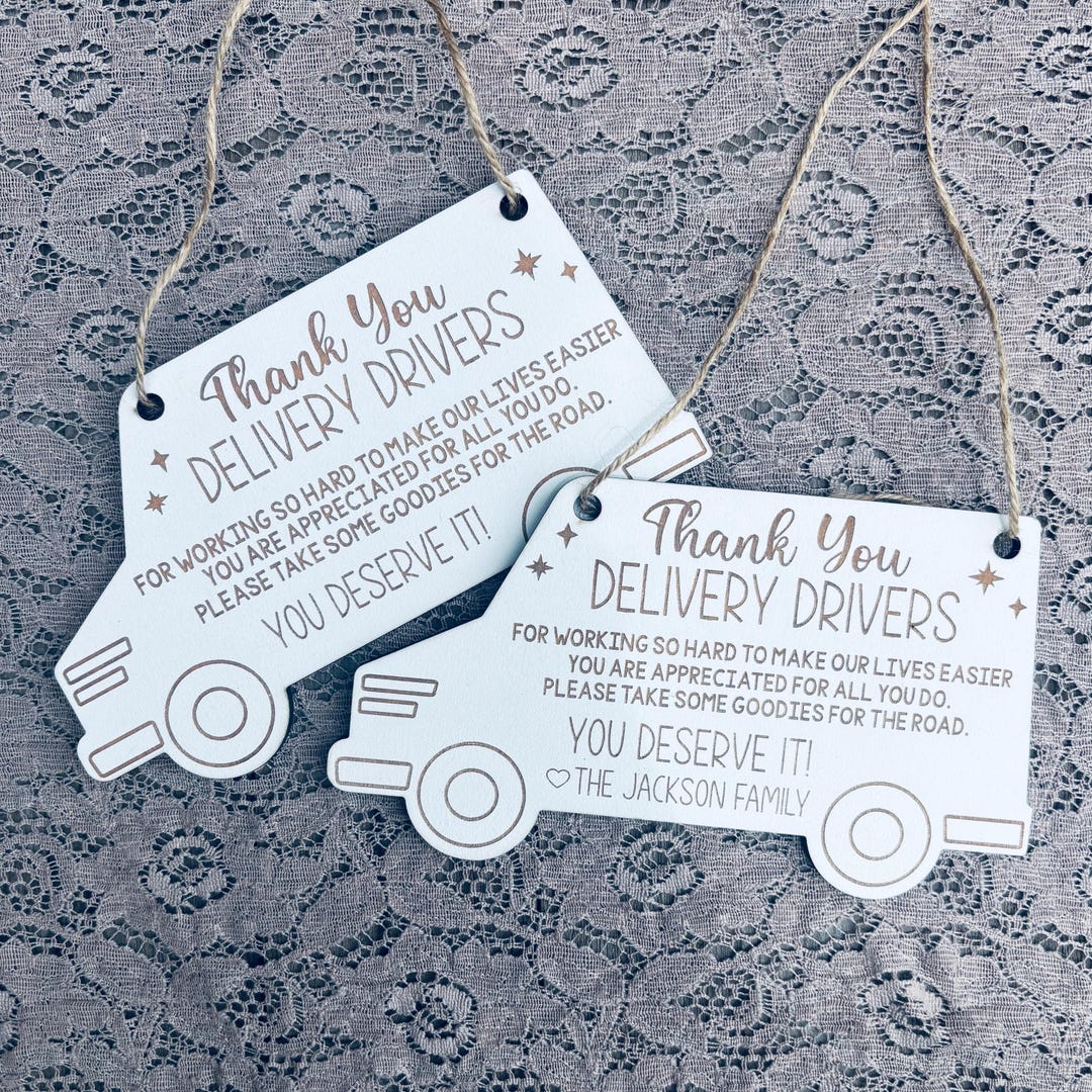 Delivery Driver Thank You Sign | Delivery Driver Snack Sign | Take a ...