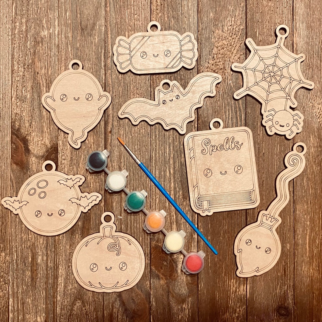 Halloween Themed Paint Kit | Spooky Paint Kit | Halloween DIY Ornament ...