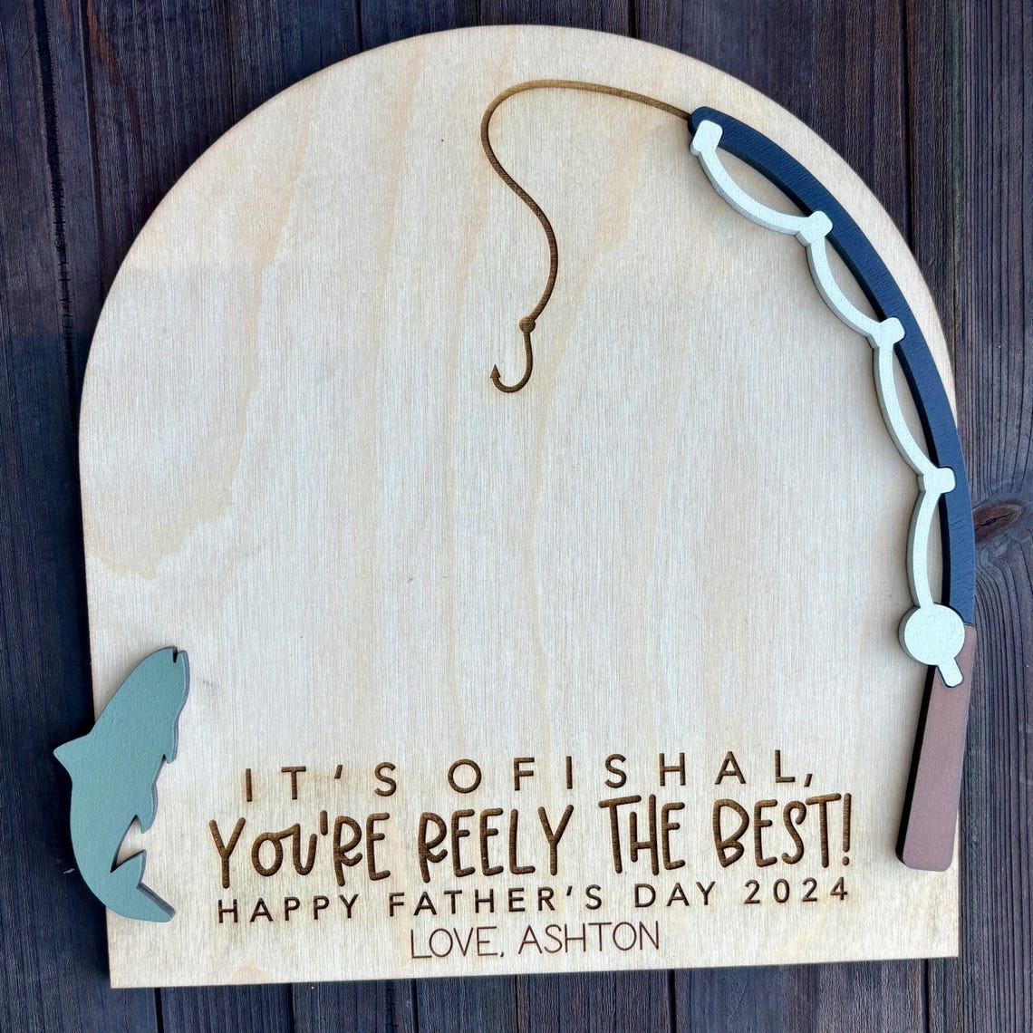 Father's Day Gift | Fishing Sign for Dad | Gift for Papa | DIY Baby ...