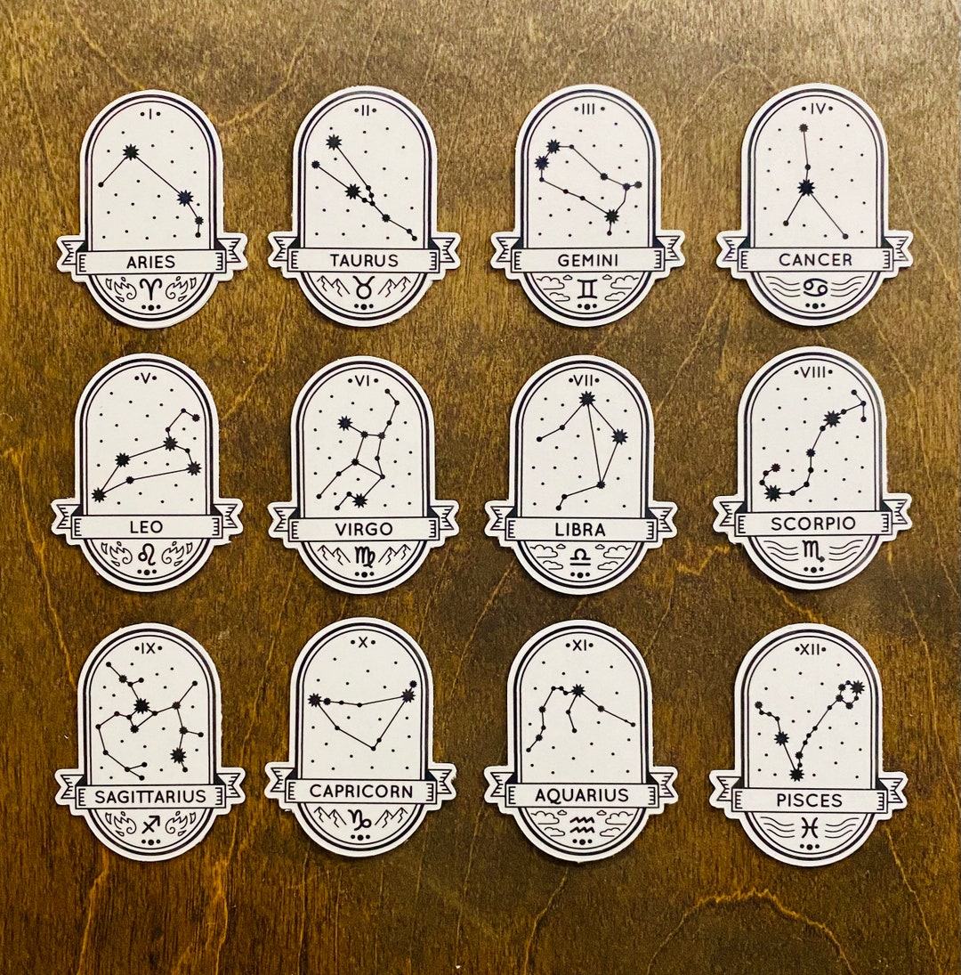Zodiac Sign Stickers ( Individual or Set ) - Etsy