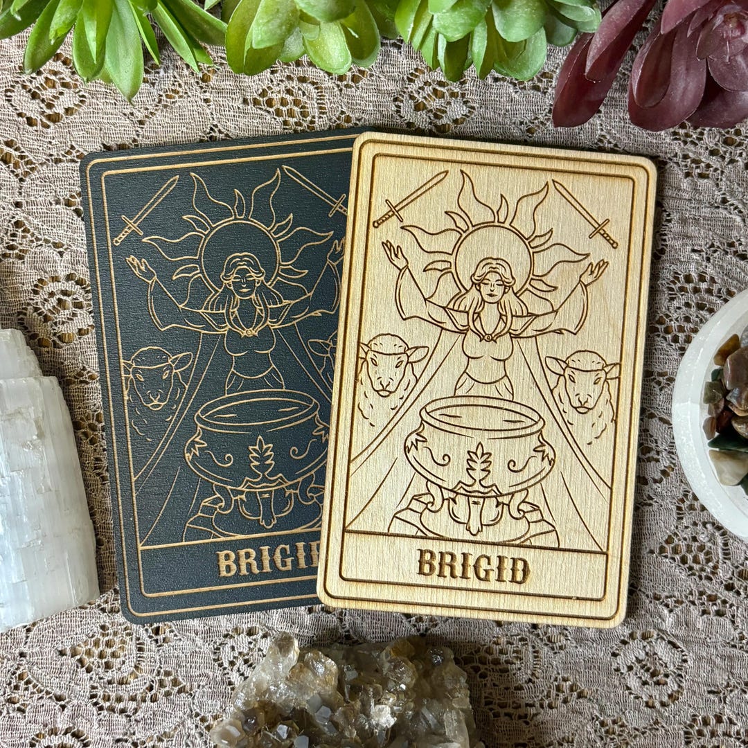 Brigid Deity Card | Altar Decor | Deity Wall Art | Tarot Themed Shelf ...