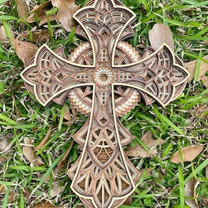 Multi-layered Laser Cut Wall Decor Wooden Cross - Etsy