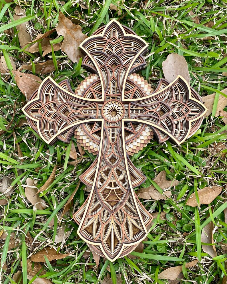 Multi-layered Laser Cut Wall Decor Wooden Cross - Etsy