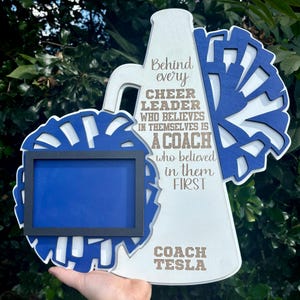Custom Cheer Coach Photo Frame | Personalized Cheer Wall Hanging ...