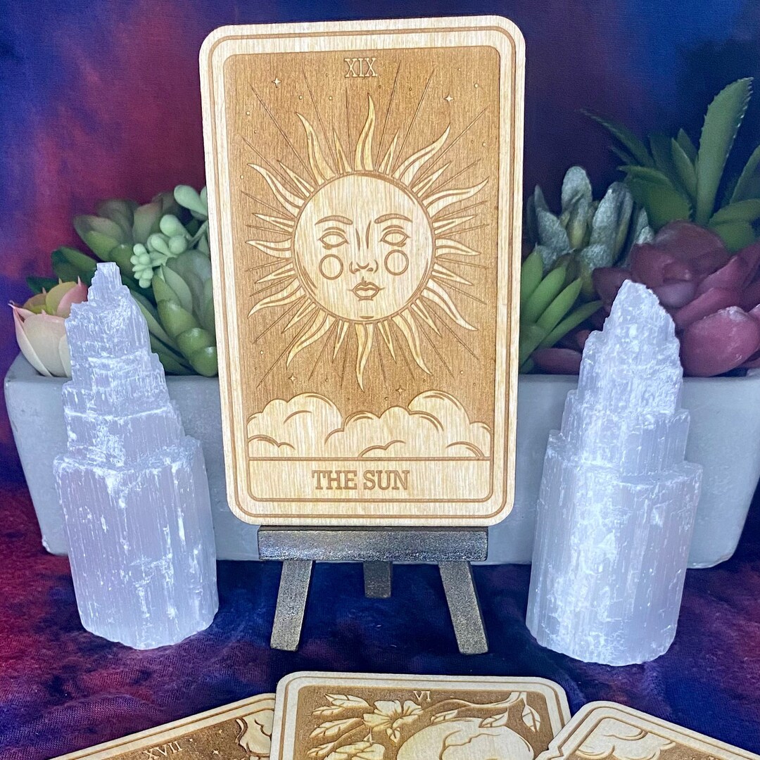 19 the Sun Tarot Card Major Arcana Mystic Wooden Major - Etsy