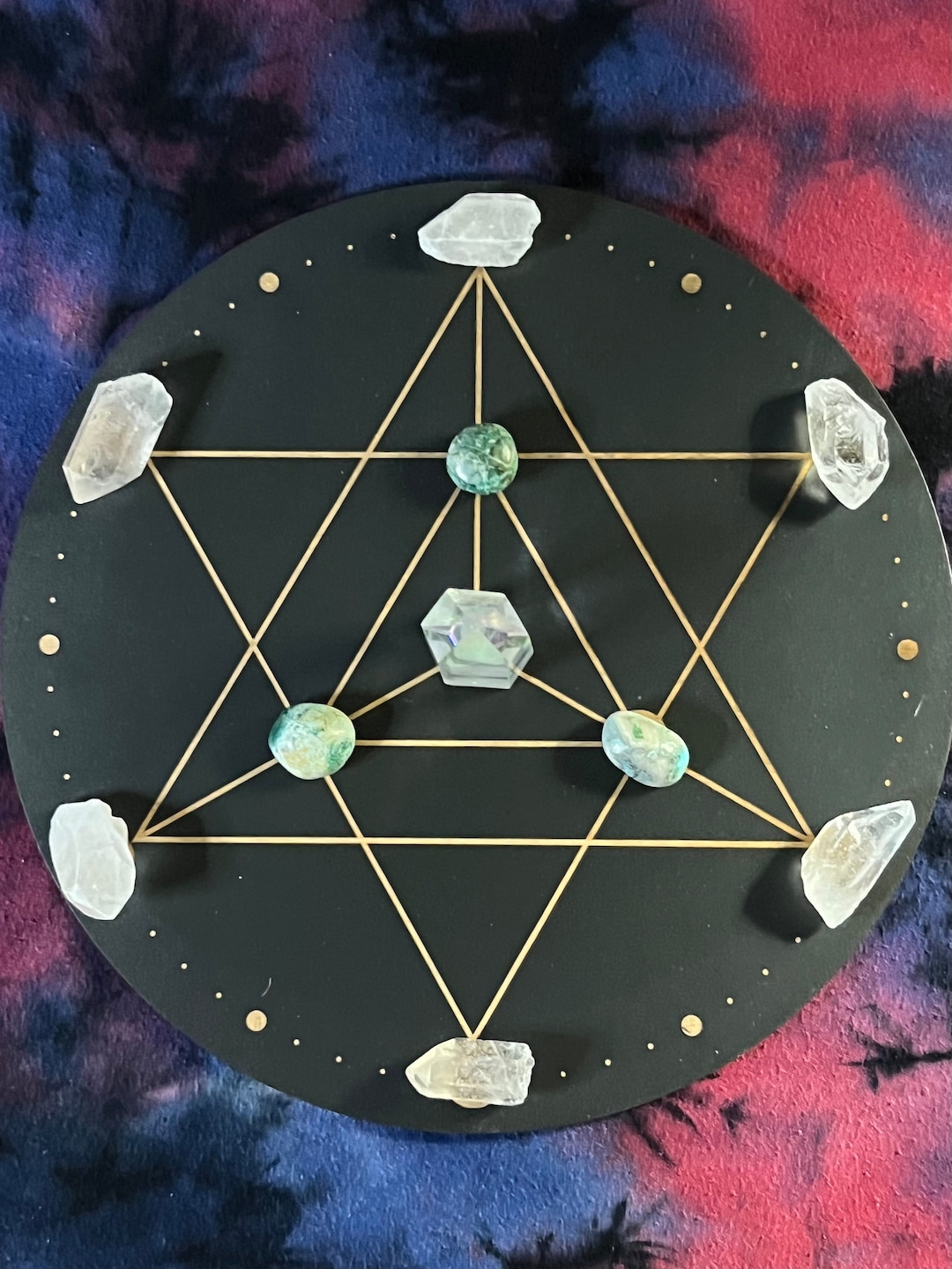 Merkaba Crystal Grid (black) - Etsy