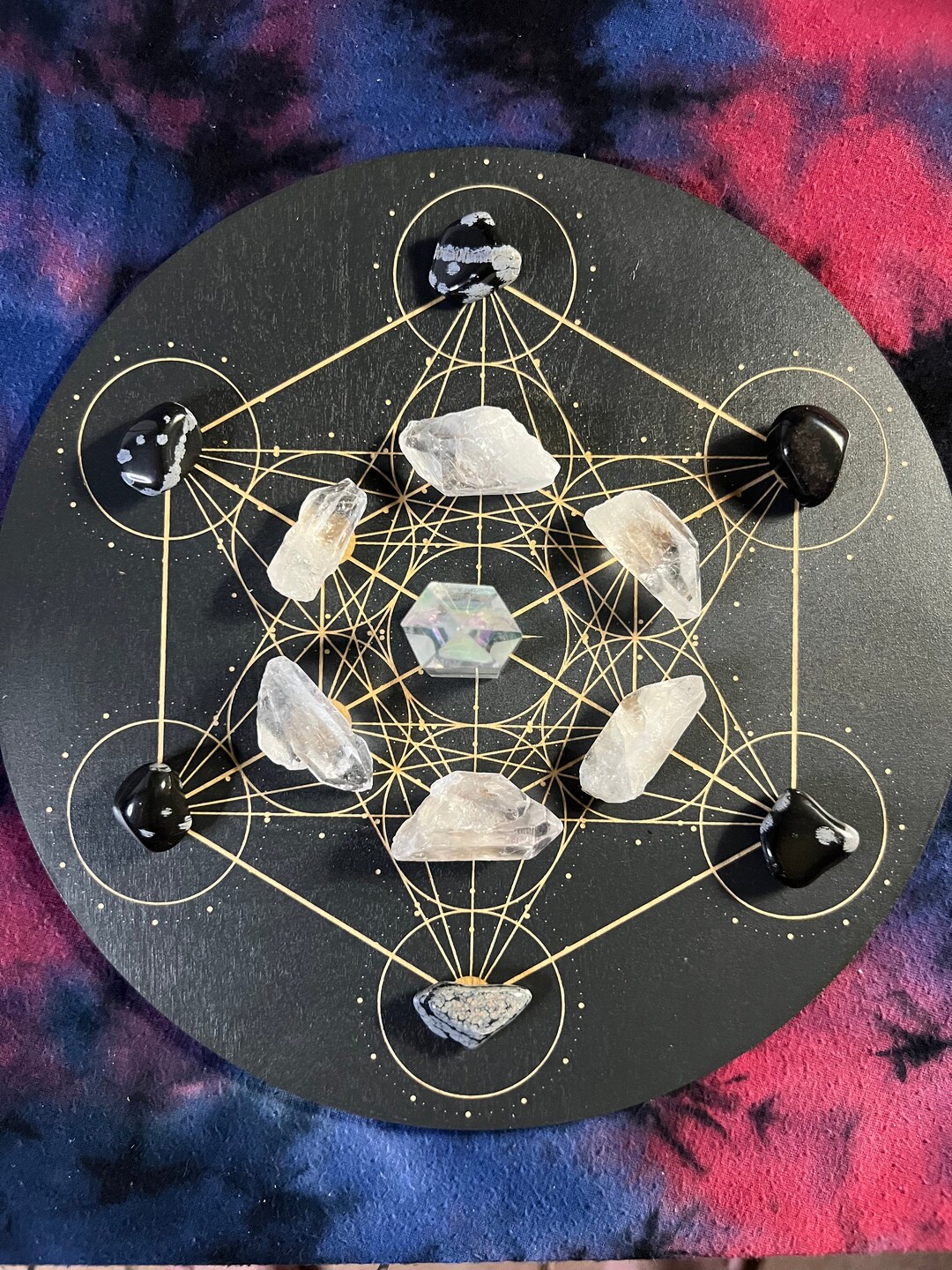 Metatron’s Cube Crystal Grid (black) - Etsy
